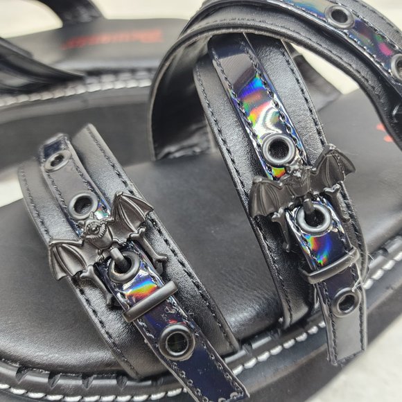 Demonia | Shoes | Emily 02 Platform Bat Buckle Slip On Goth Sandals ...